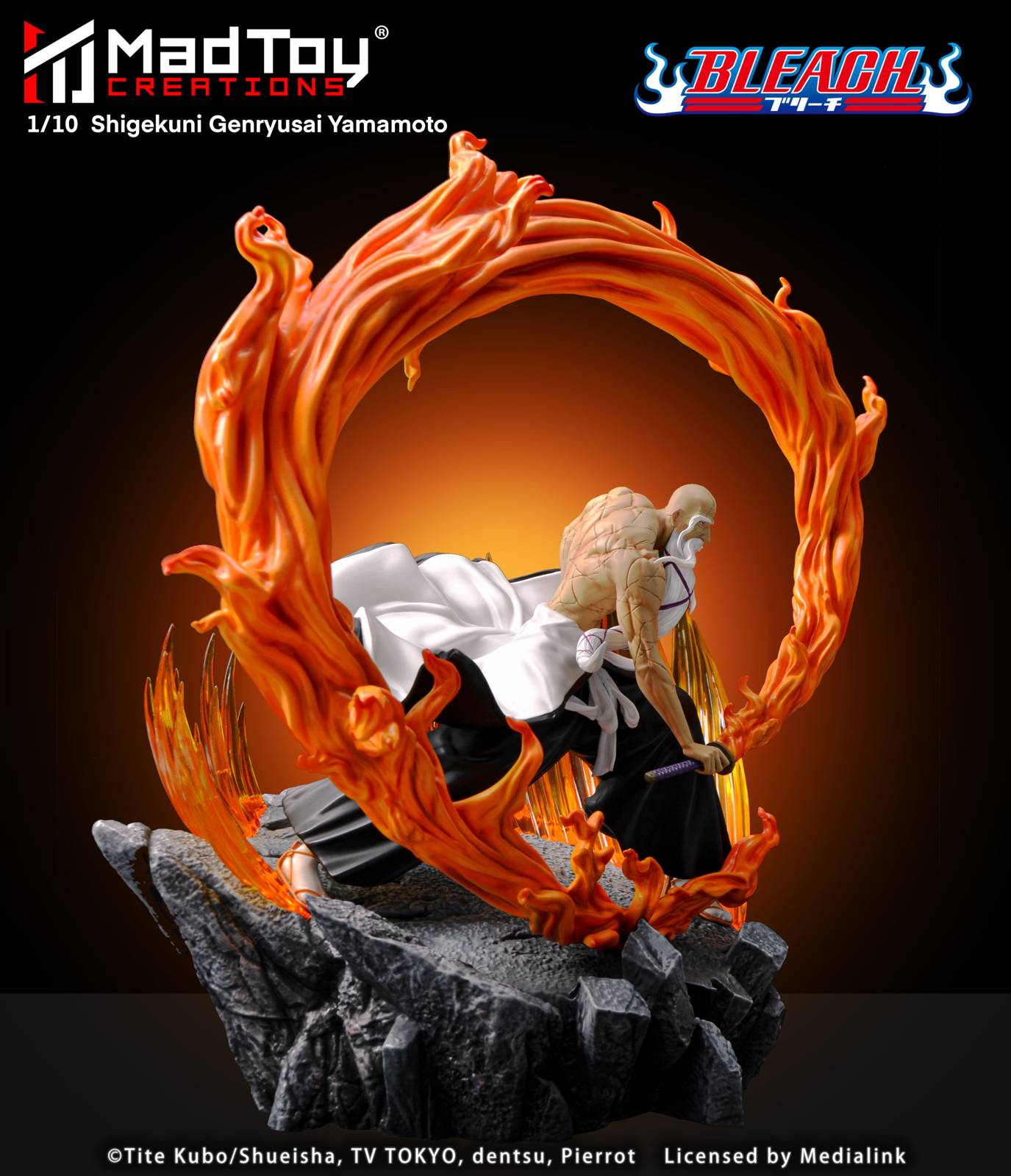 1/10 Scale Licensed Genryusai Shigekuni Yamamoto - Bleach Resin Statue ...