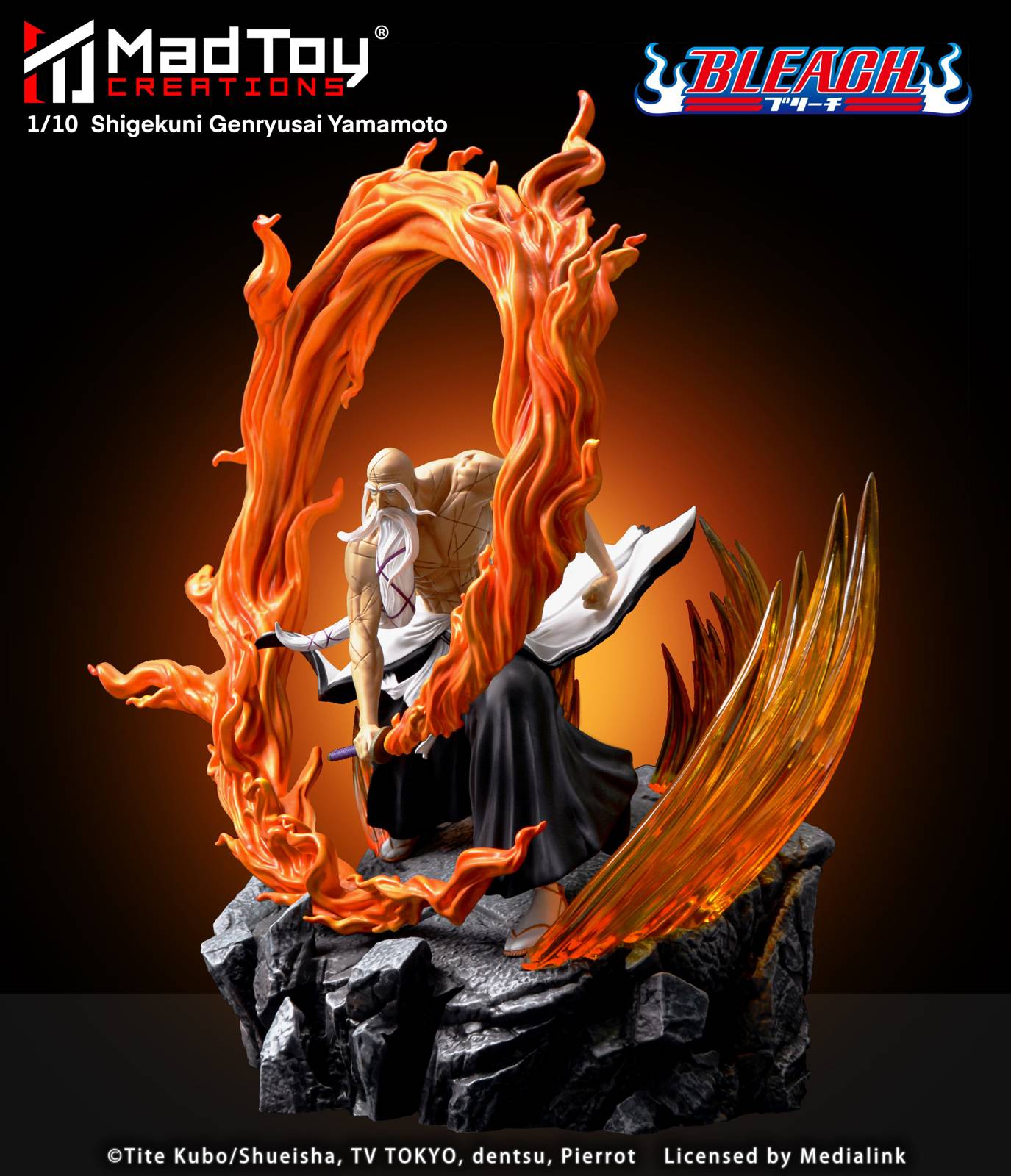 1/10 Scale Licensed Genryusai Shigekuni Yamamoto - Bleach Resin Statue ...